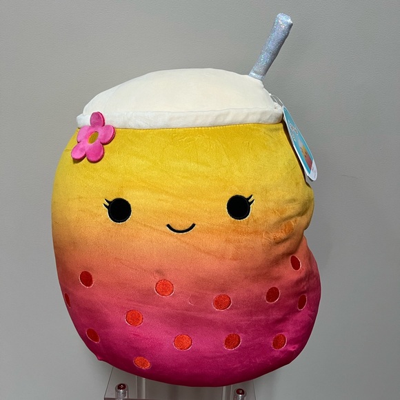 Squishmallows | Toys | Bg1 Nwt Bergit The Pink And Yellow Boba Tea 16 ...
